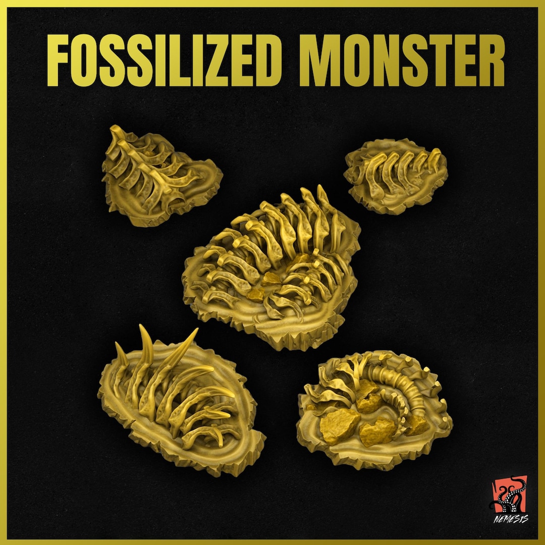 3D Printed Buried Monster Remains Ancient Fossil Fragmented Bone - Bits ...