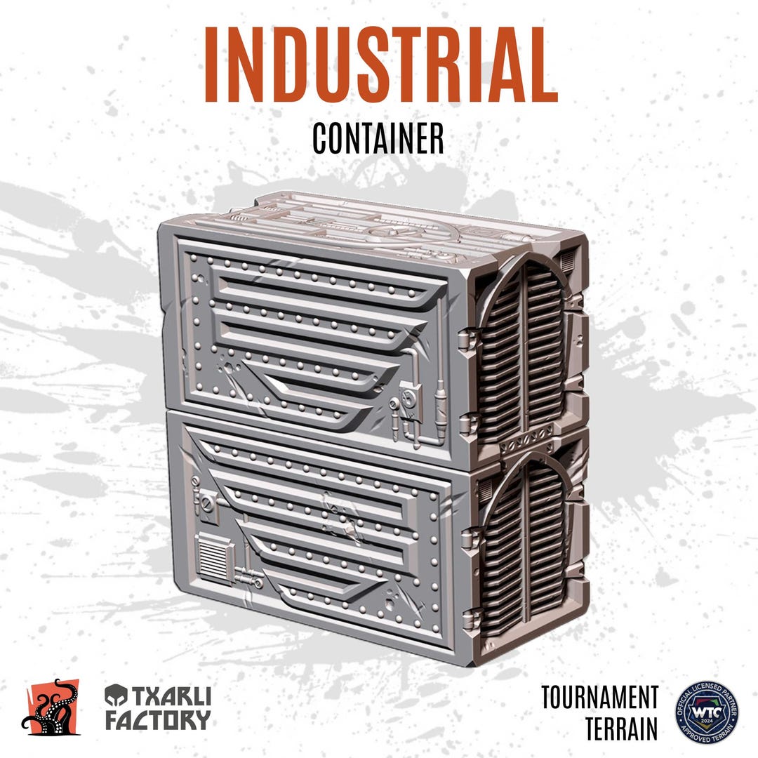 3D Printed Foldable Competition Terrain WTC Double Container Industrial ...