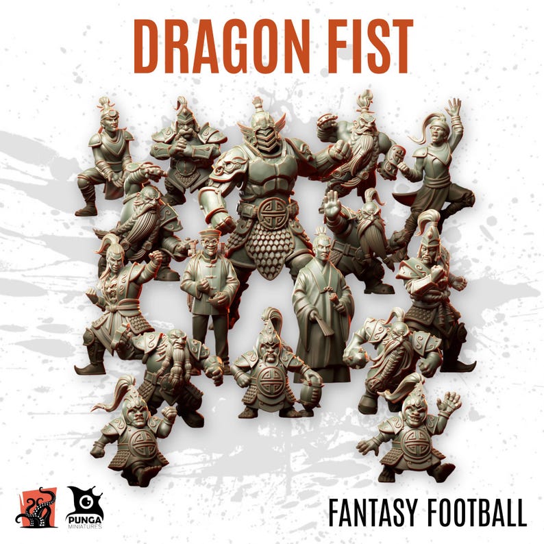 3D Printed Miniatures Fantasy Football Team Human Knight Warrior ...