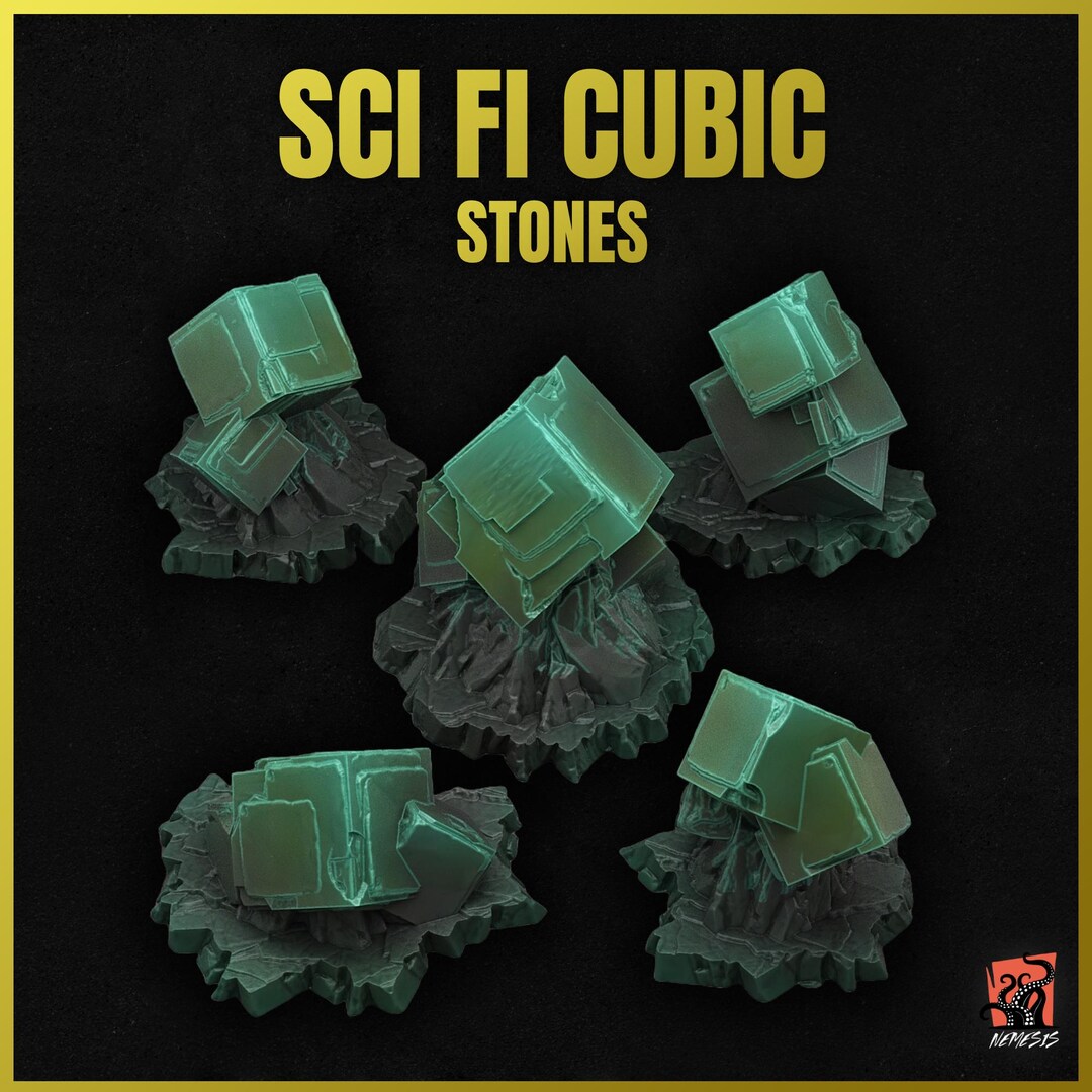 3D PRINTED Cubes Alien Energy Stones Advanced Technology Mineral Bits ...