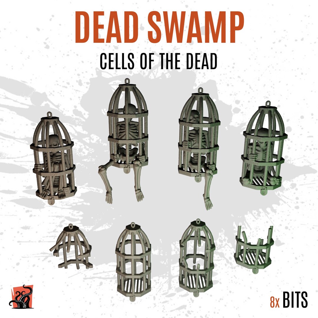 3D PRINTED Rusty Cell With Imprisoned Skeleton to Customize Base and ...