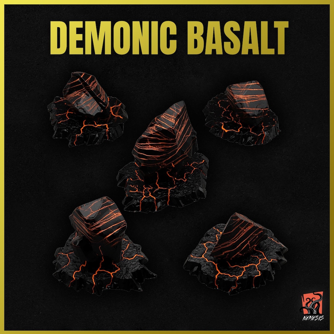 3D PRINTED Volcanic Mineral Rock Demon Stone Forbidden Summons - Bits ...