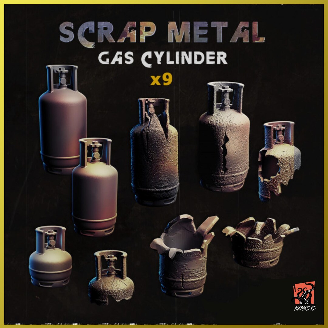 3D PRINTED Rusty Gas Cylinder From Garbage Dump to Customize Base and ...