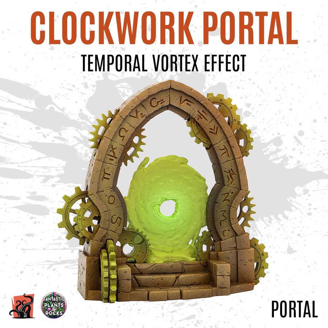3D Printed Magic Portal Steampunk Clock Arcane Artifact Ritual Time ...
