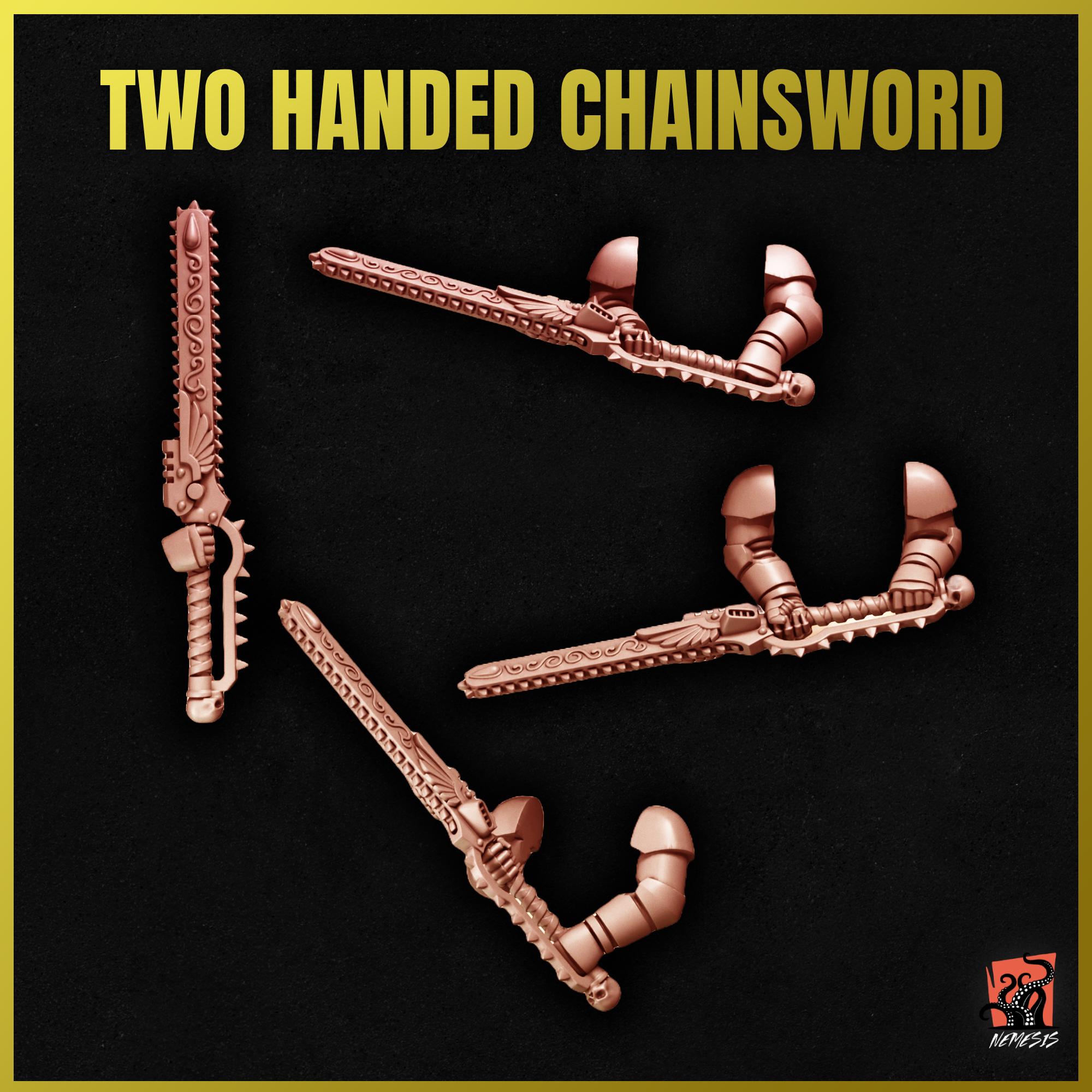 3D PRINTED Two-handed Chainsword Holy Weapon Assault Melee Heavy Combat ...