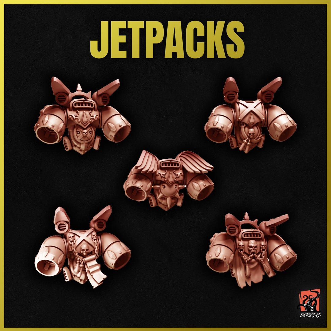 3D Printed Jetpack Backpack Retro Propulsion Combat Gear Assault Decor ...