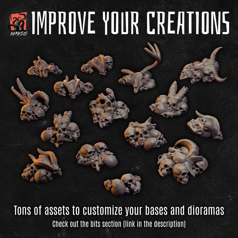 3D PRINTED Gore Hell Terrain Floor With Blood Skulls - Customization of ...