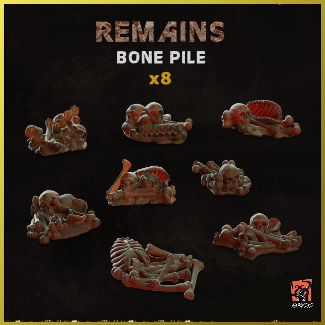 3D PRINTED Pile of Human Bones and Skulls to Customize Base and Diorama ...