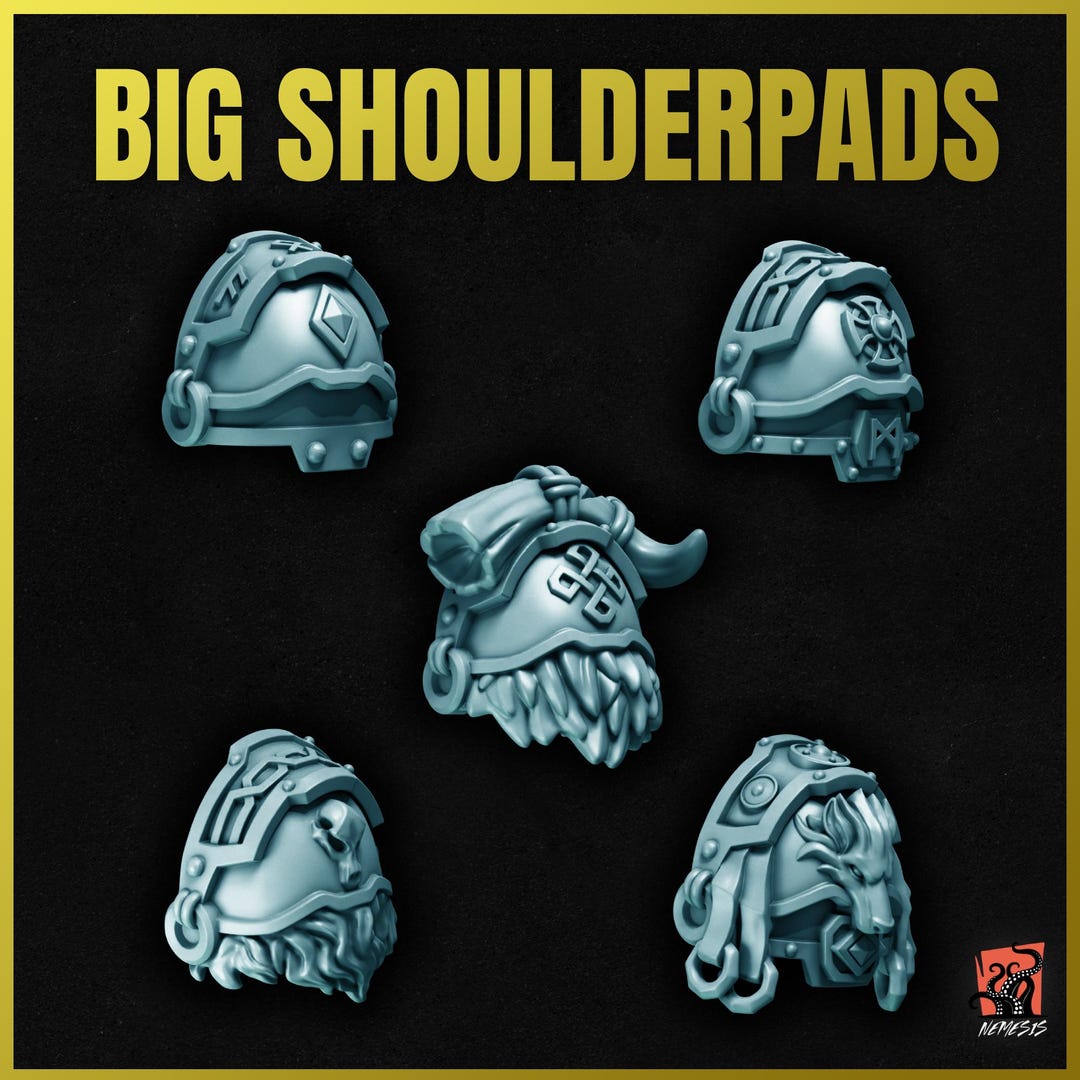 3D PRINTED Large TERMINUS Heavy Elite Savage Armor Shoulder Pad Wolf ...