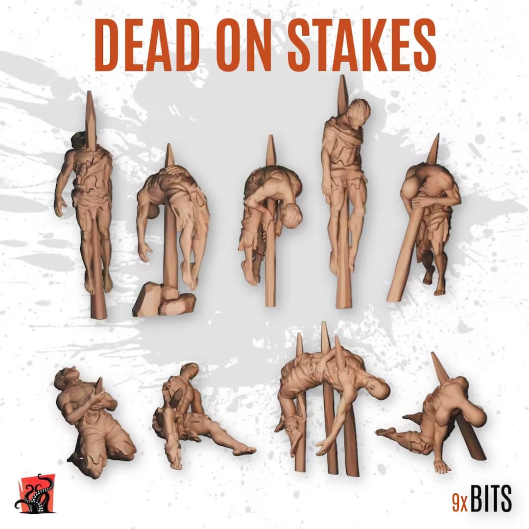 3D PRINTED Impaled Corpses, Gore, Stakes, Blood, Bone, and Death ...
