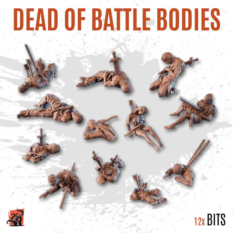 3D PRINTED Corpses Medieval Battle Gore Blood Bone and Death Customize ...
