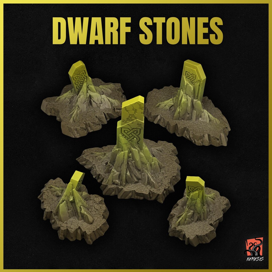 3D PRINTED Dwarven Pillar Runic Grave Sign Glyph Power Stones - Bits to ...