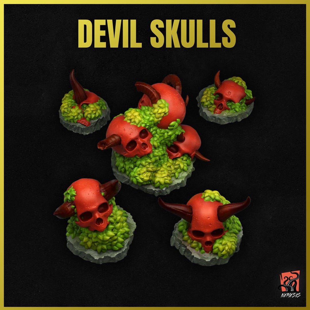 3D Printed Demon Skull Totem Summon Bone Skeleton Monster - Customize ...