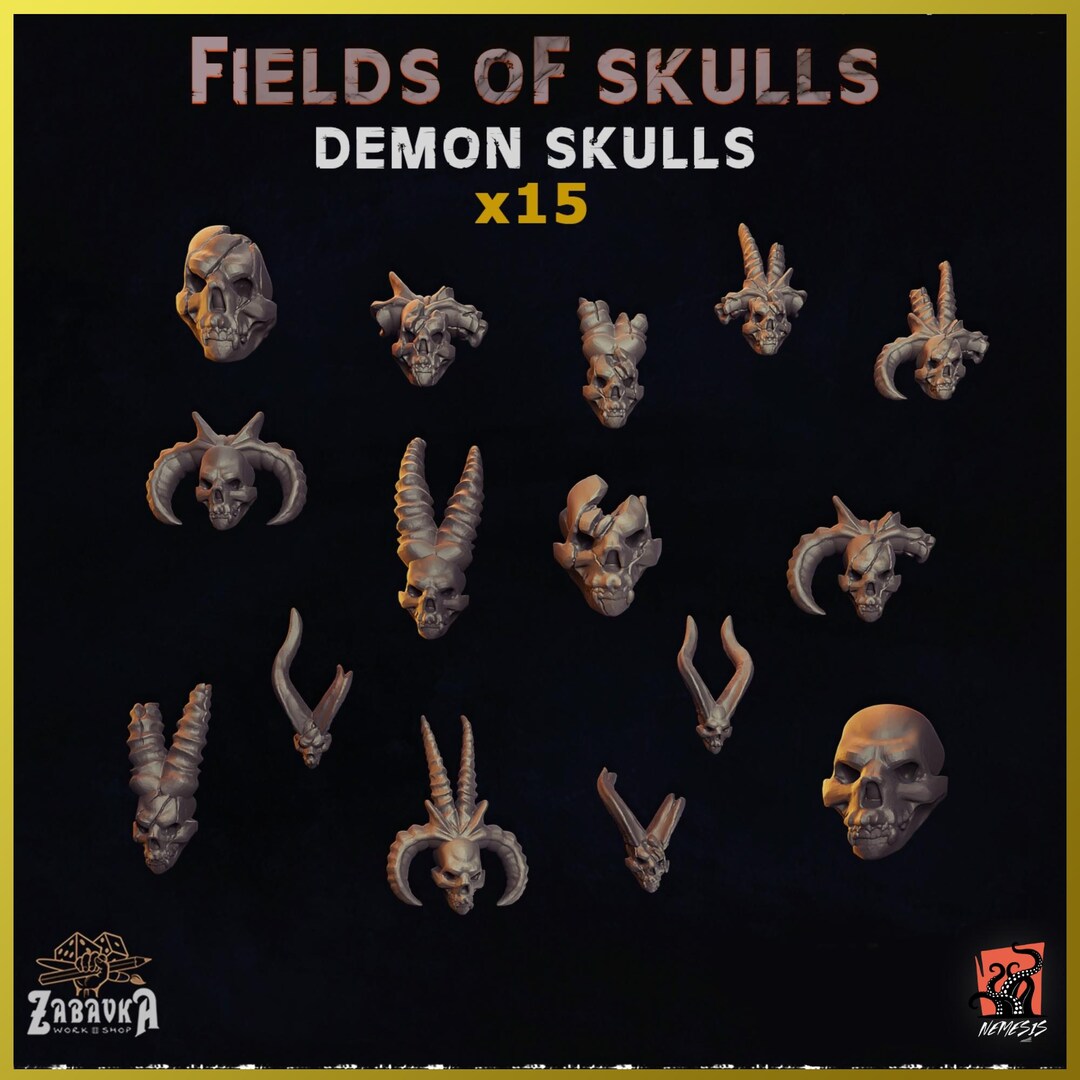 3D PRINTED Gore Infernal Demon Skull for Customizing Bases and Dioramas ...