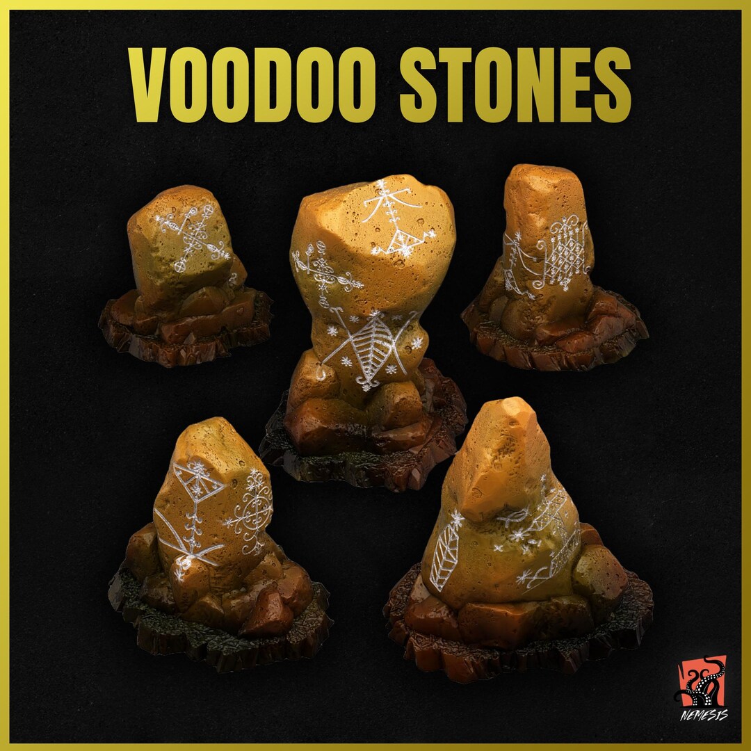 3D Printed Danger Signs Cursed Stone Voodoo Markings Black Magic - Bits ...