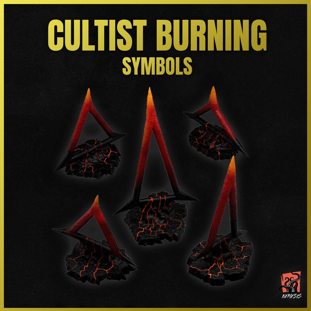 3D PRINTED Cultist Symbols Black Magic Forbidden Demonic Signs Bits ...