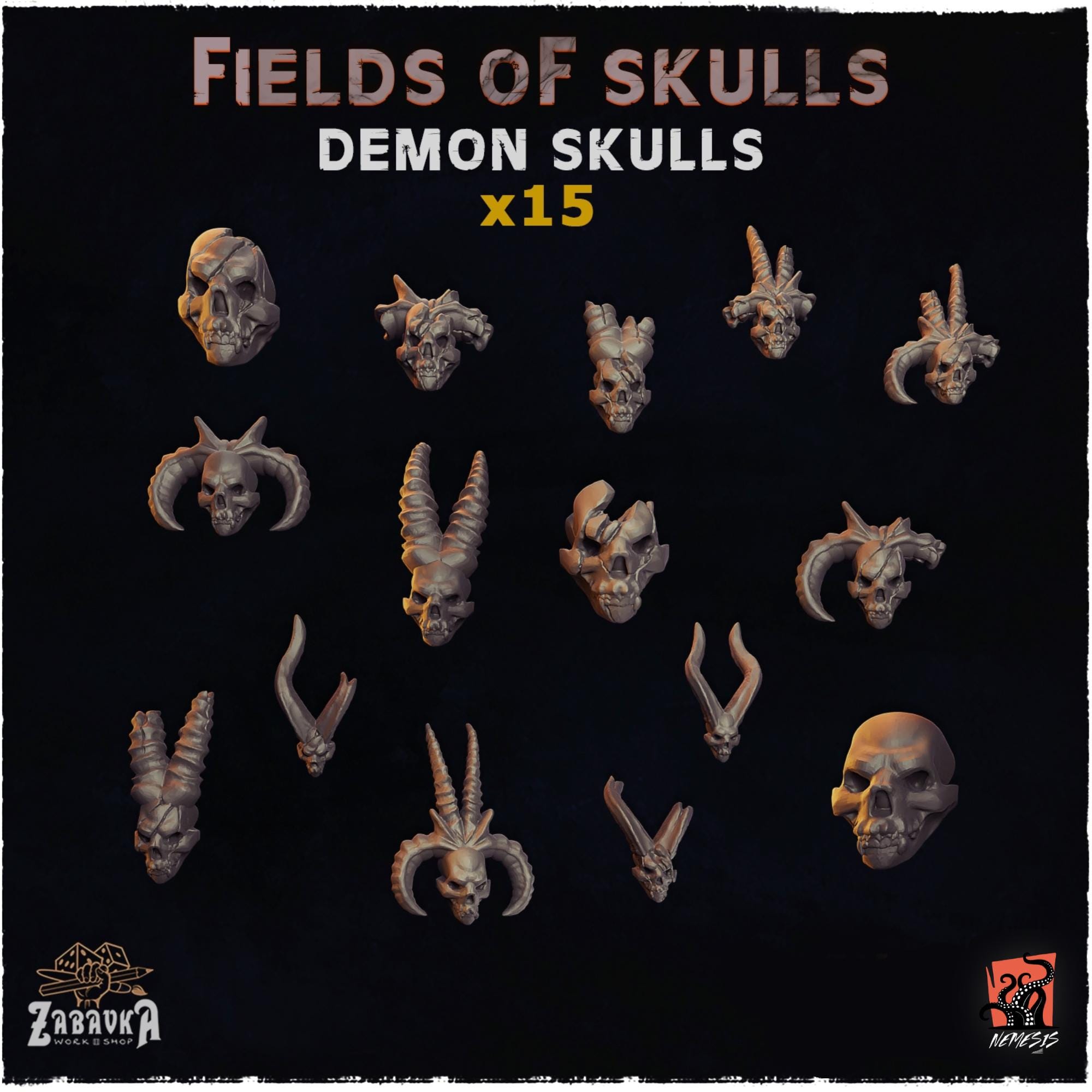 3D PRINTED Pile of Demon Skulls to Customize Bases and Dioramas With ...