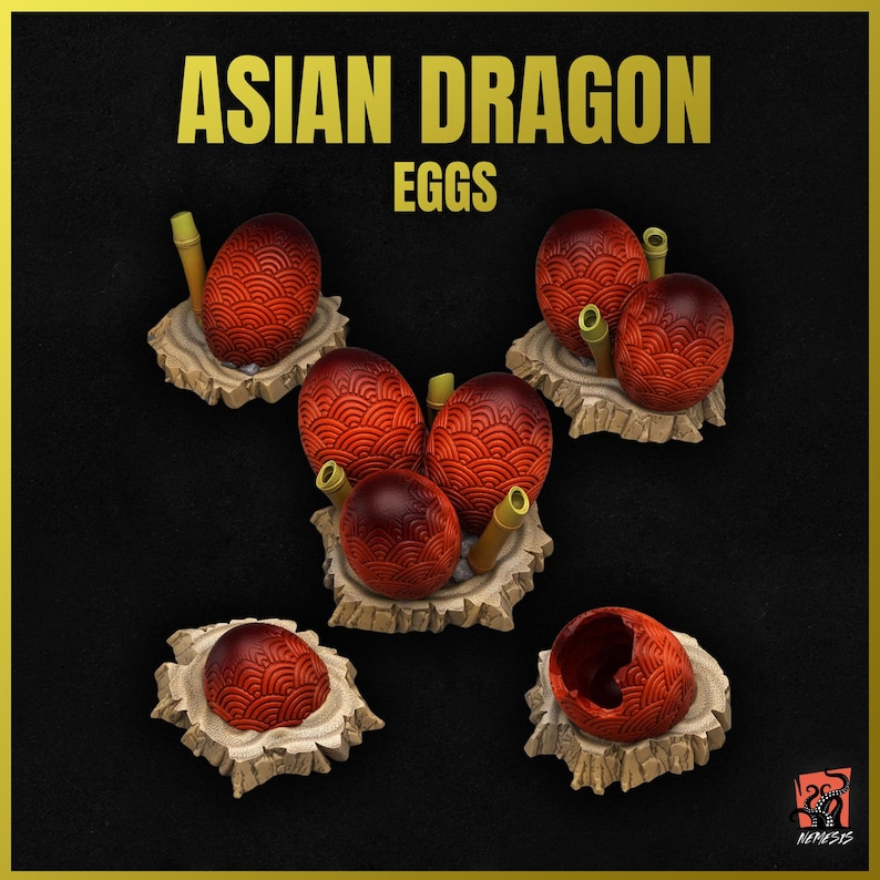 3D PRINTED Ice Dragon Eggs Fantasy Dungeon Creature Frosty Spiders ...