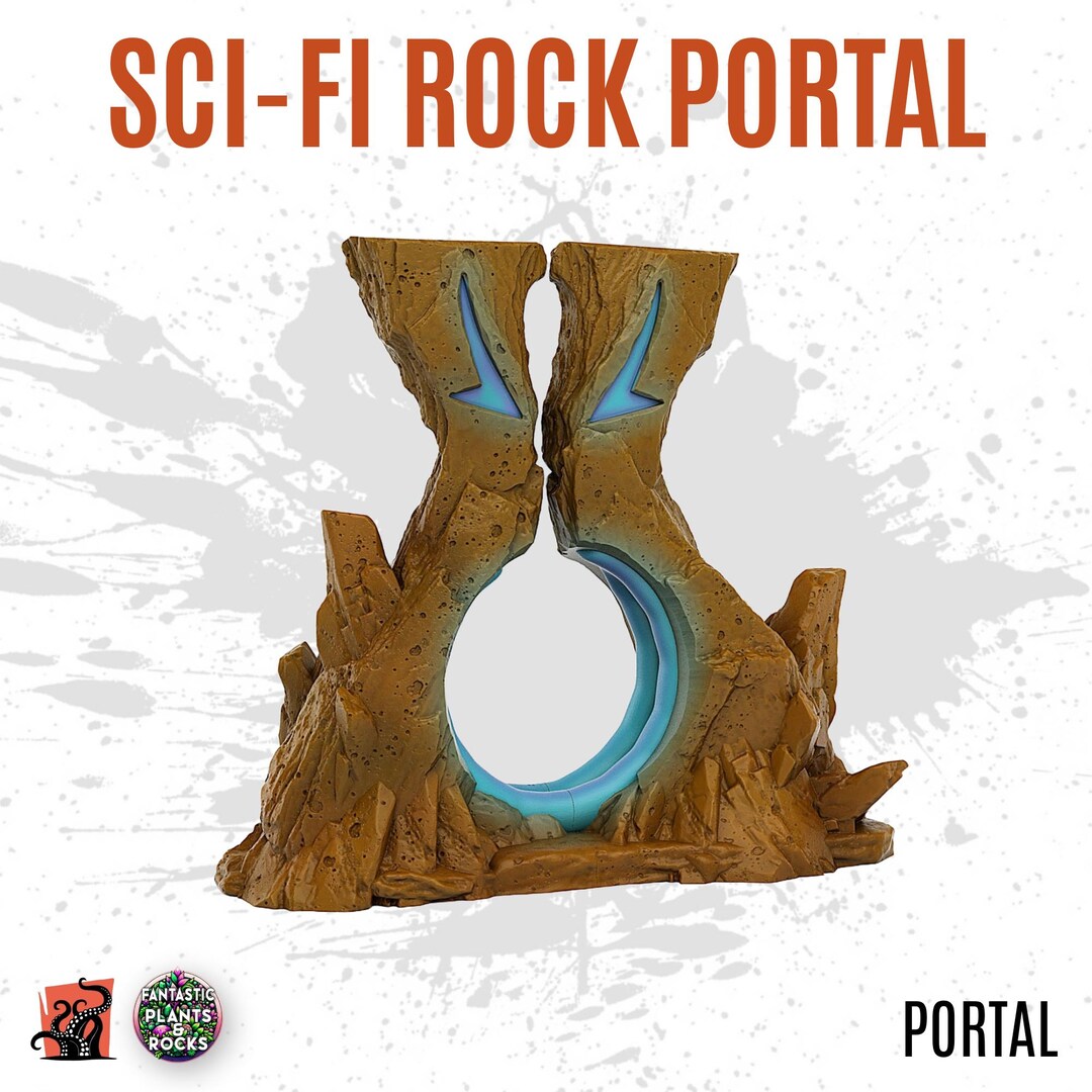 3D Printed Magical Portal Sci-fi Rock Cosmic Energy Ruins Space Planet ...