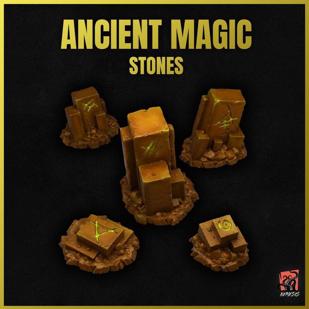 3D PRINTED Danger Signs Stones Magic Glyph Rat Men Sewer - Bits to ...