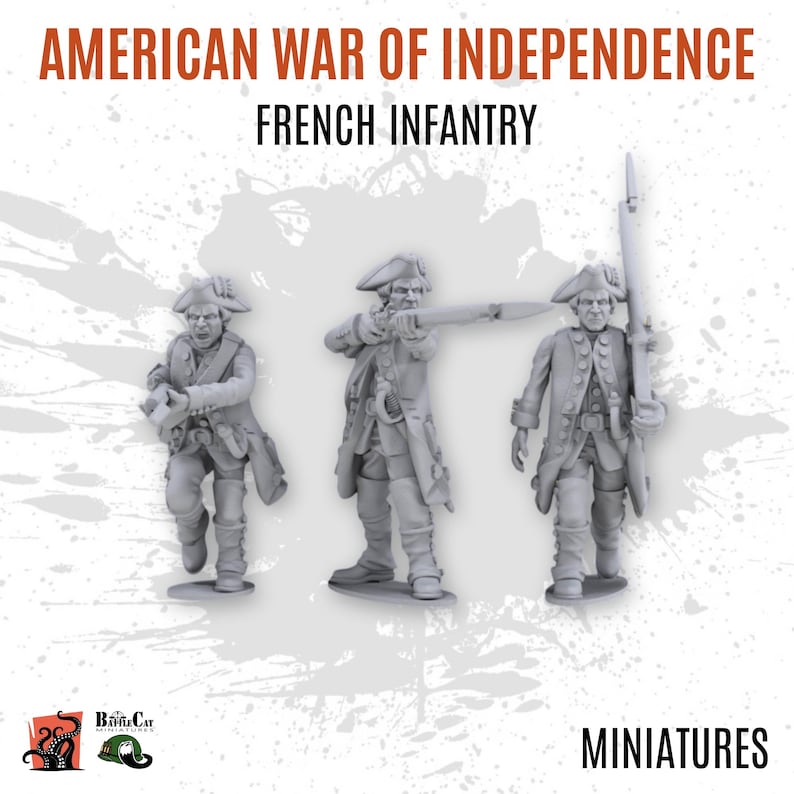 3D PRINTED French Infantry Troop American Revolutionary War Miniature ...