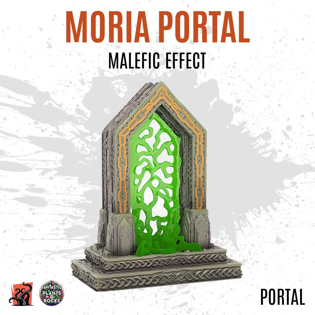 3D Printed Magical Portal Moria Dwarf Kingdom Ancient Mine Rune Stone ...