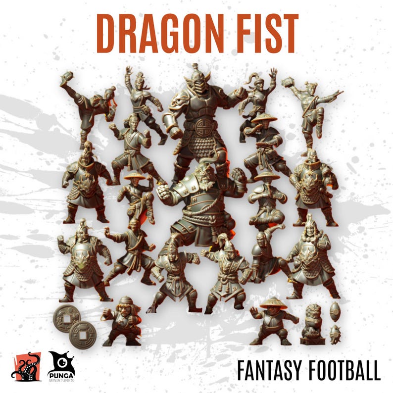 3D Printed Miniatures Fantasy Football Team Human Knight Warrior ...