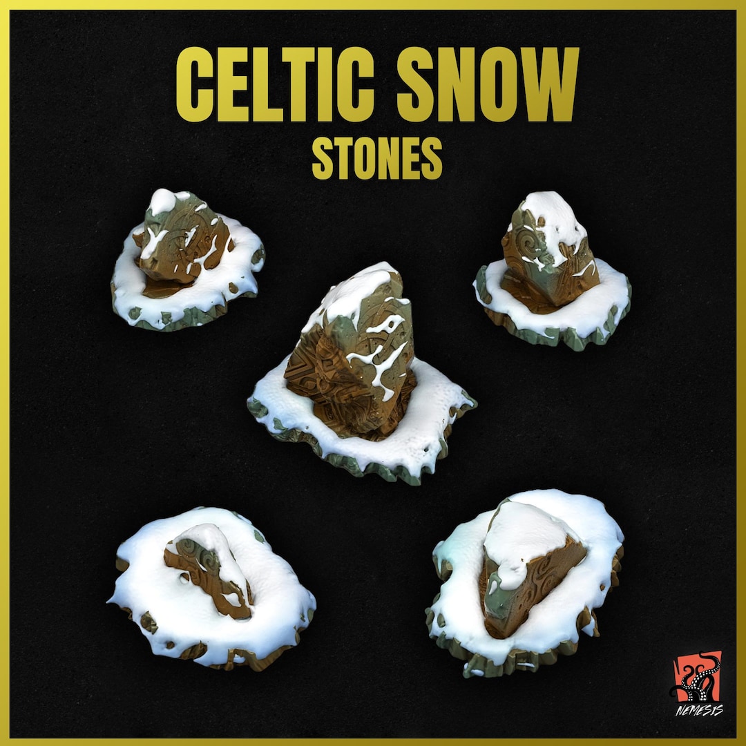 3D PRINTED Rock Snowy Mountain Storm Snow Ice Frozen Terrain Bits ...