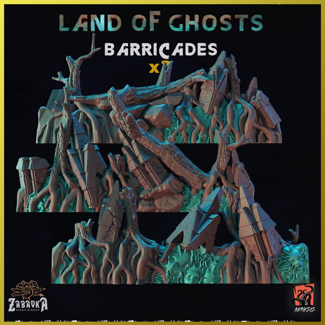 3D PRINTED Graveyard Barricade With Spectre and Ghost Customizing Bases ...