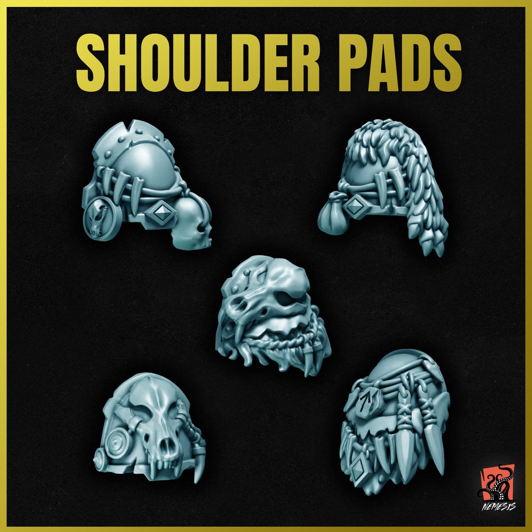 3D PRINTED Wolf Skull Shoulder Pad Wild Soldier Futuristic Fang Skin ...