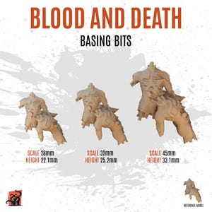 3D PRINTED Dismembered Gore Corpses Blood Bone and Death Customize Base ...