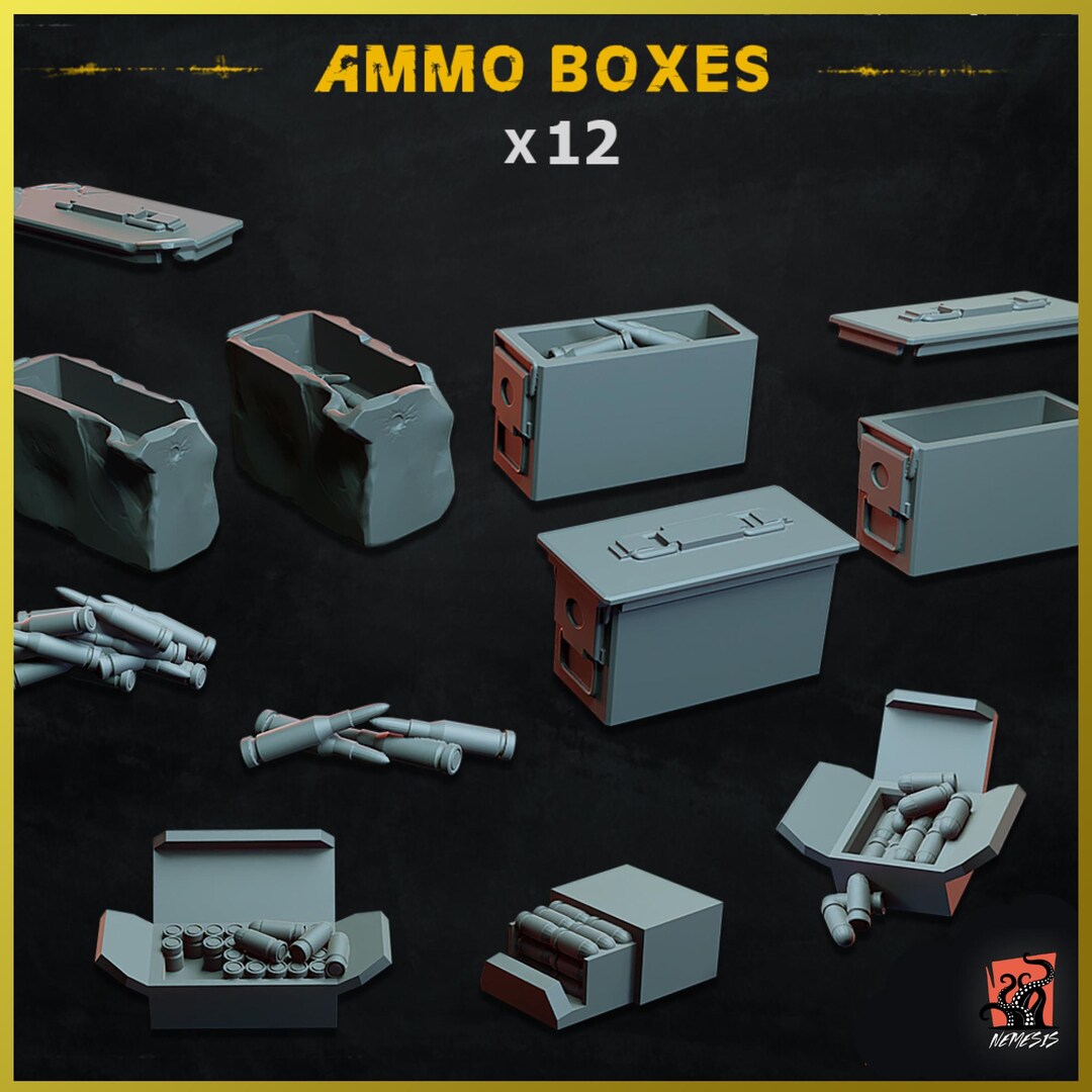 3D PRINTED Ammunition Box Bullet Box Battlefield Customize Base and ...