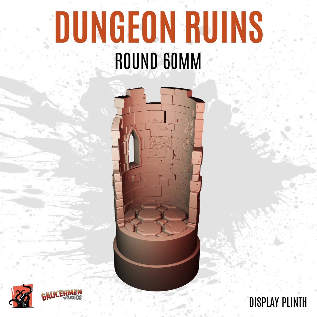 3D Printed Sinister Dungeon Display Stand Medieval Fantasy Stone Castle ...