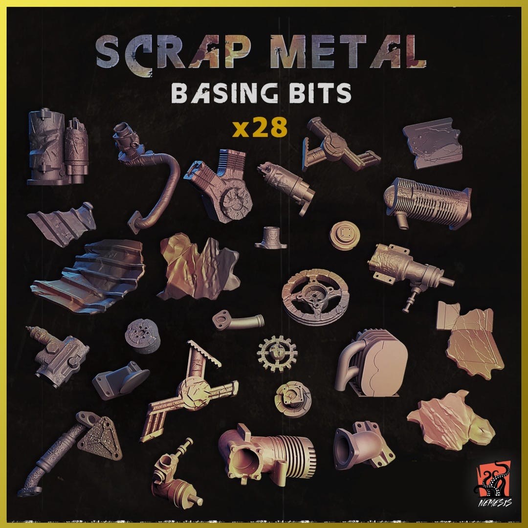 3D PRINTED Rusty Metal Scrap From Dumpster to Customize Base and ...