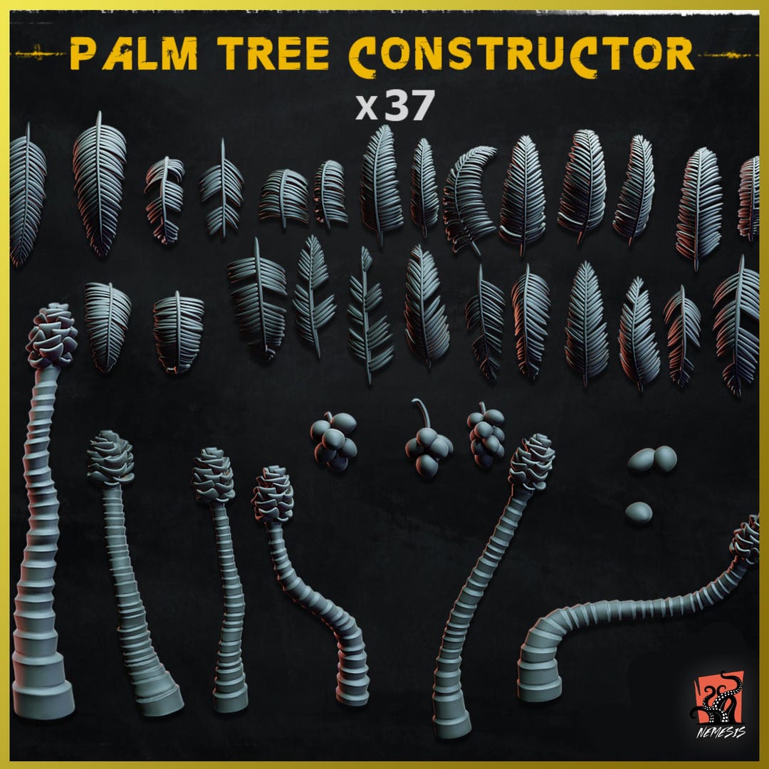 3D PRINTED Palm Tree Tropical Vegetation Jungle Plant Customize Base ...