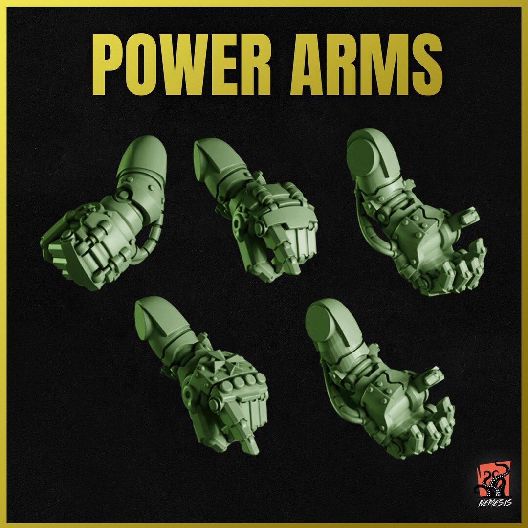 3D PRINTED Mechanical Fist Weapon Energy Armored Arm Sacred Symbol Hand ...