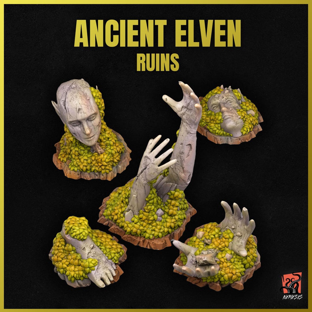 3D Printed Abandoned Elven Statue Ruins of Elven Temple Arcane Monument ...