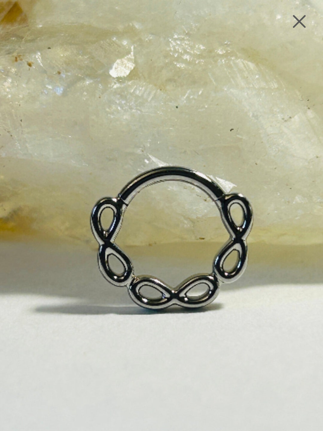 Infinity Titanium Hinged Septum Ring: Medical Grade Piercing Jewellery ...