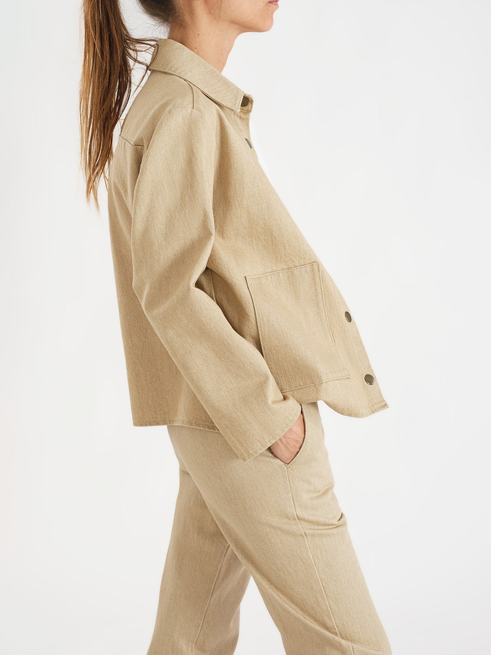 Boxy Cut Denim Jacket With Patch Pockets for Women Size 34-46 DEN ...