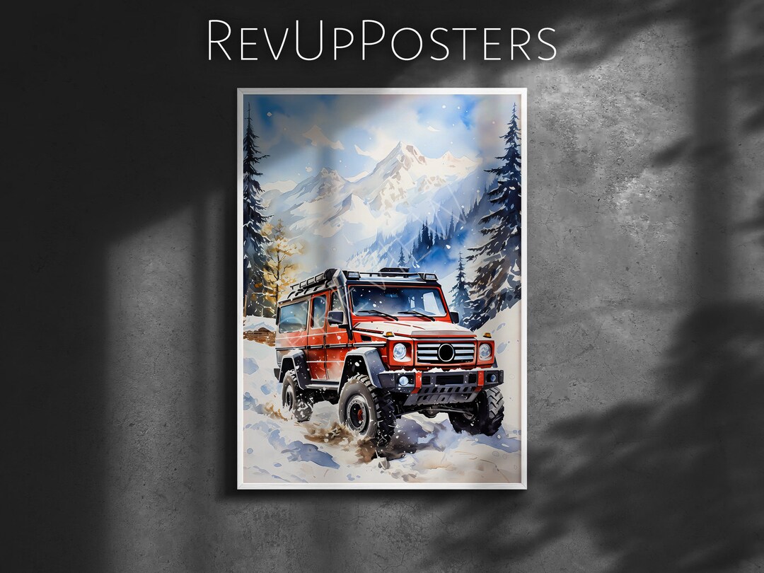 Snow Covered 4x4 SUV Poster, Alpine Adventure Art Print, Robust Terrain ...