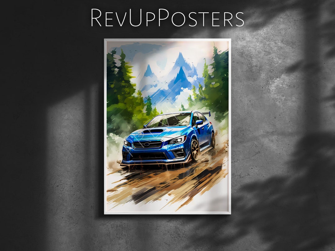Rally Car in Natural Habitat Poster, Rally Through Wild Print, Outdoor ...