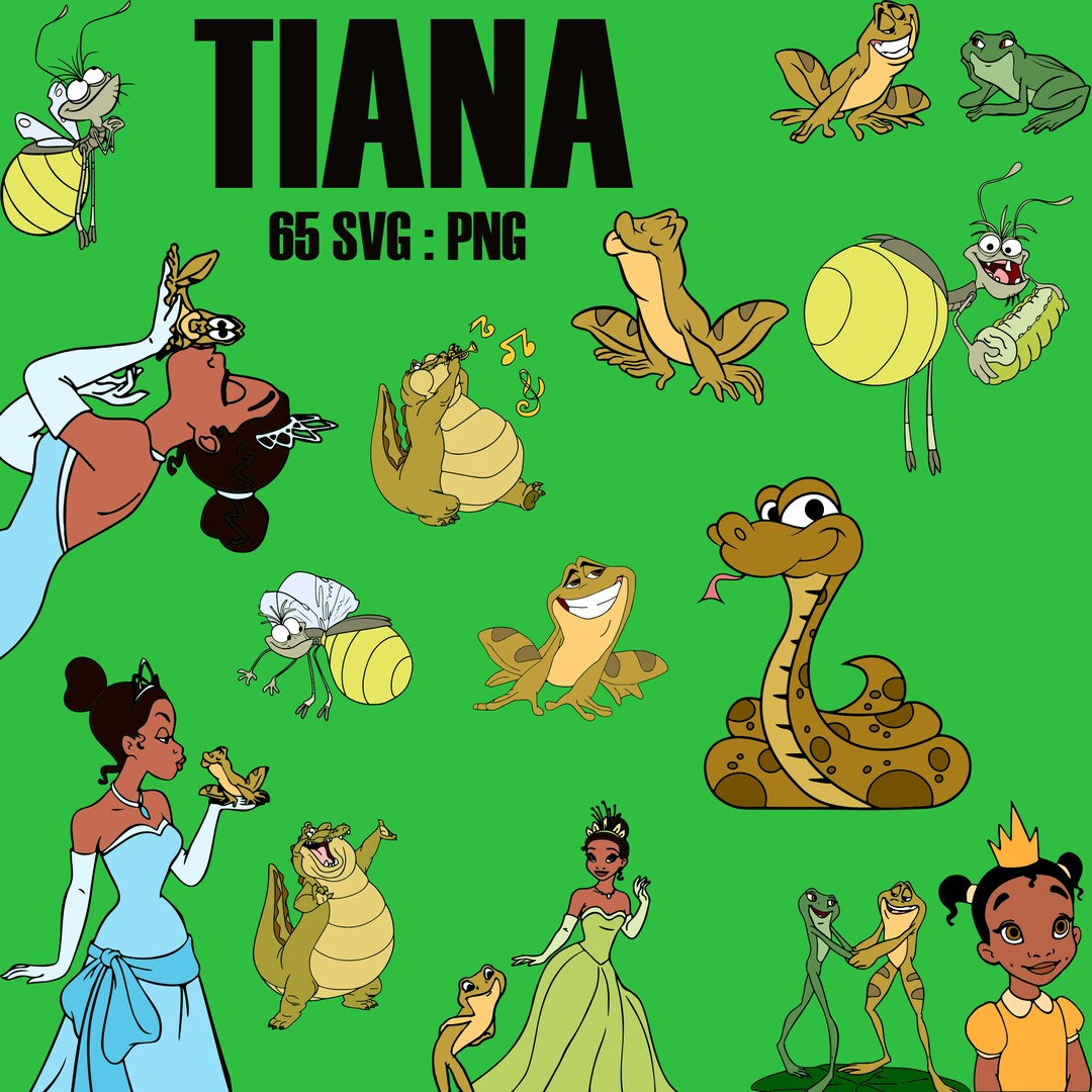 Princess Tiana Png Svg Bundle Instant Digital Download Tiana Clipart Png Prince Naaven High