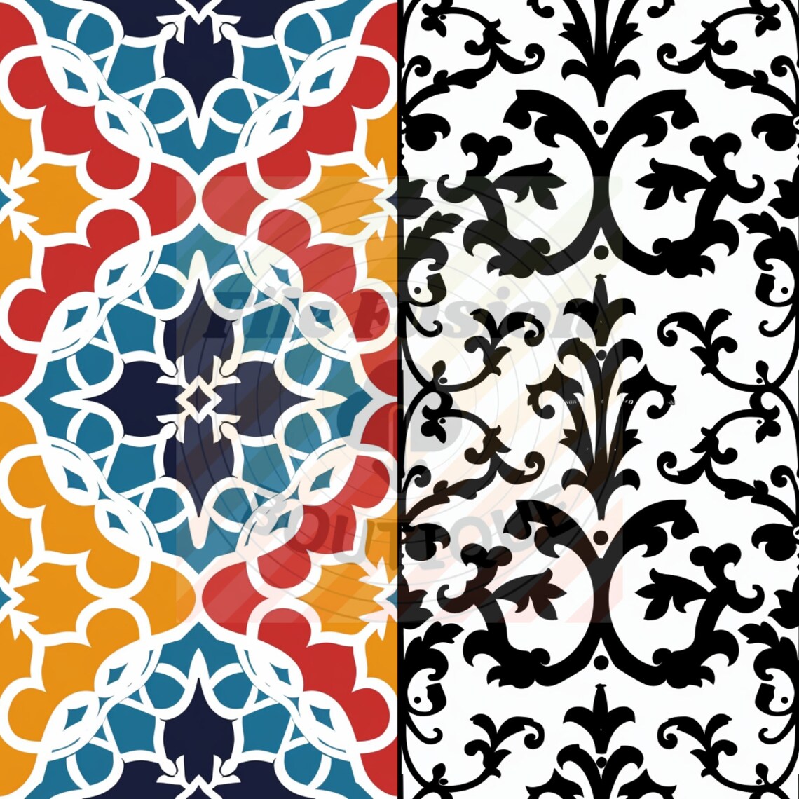 Arabesque Pattern Digital Paper, JPG, 12 Patterns, Arabesque Pattern ...