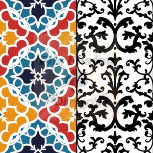 Arabesque Pattern Digital Paper, JPG, 12 Patterns, Arabesque Pattern ...