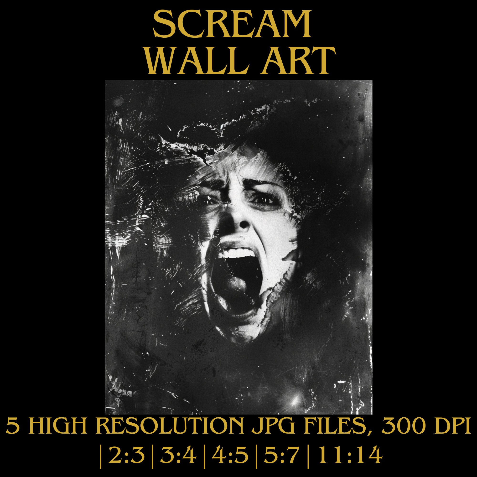 Scream Print , Scream Art, Scream Poster, Scream Woman Wall Art, Woman ...