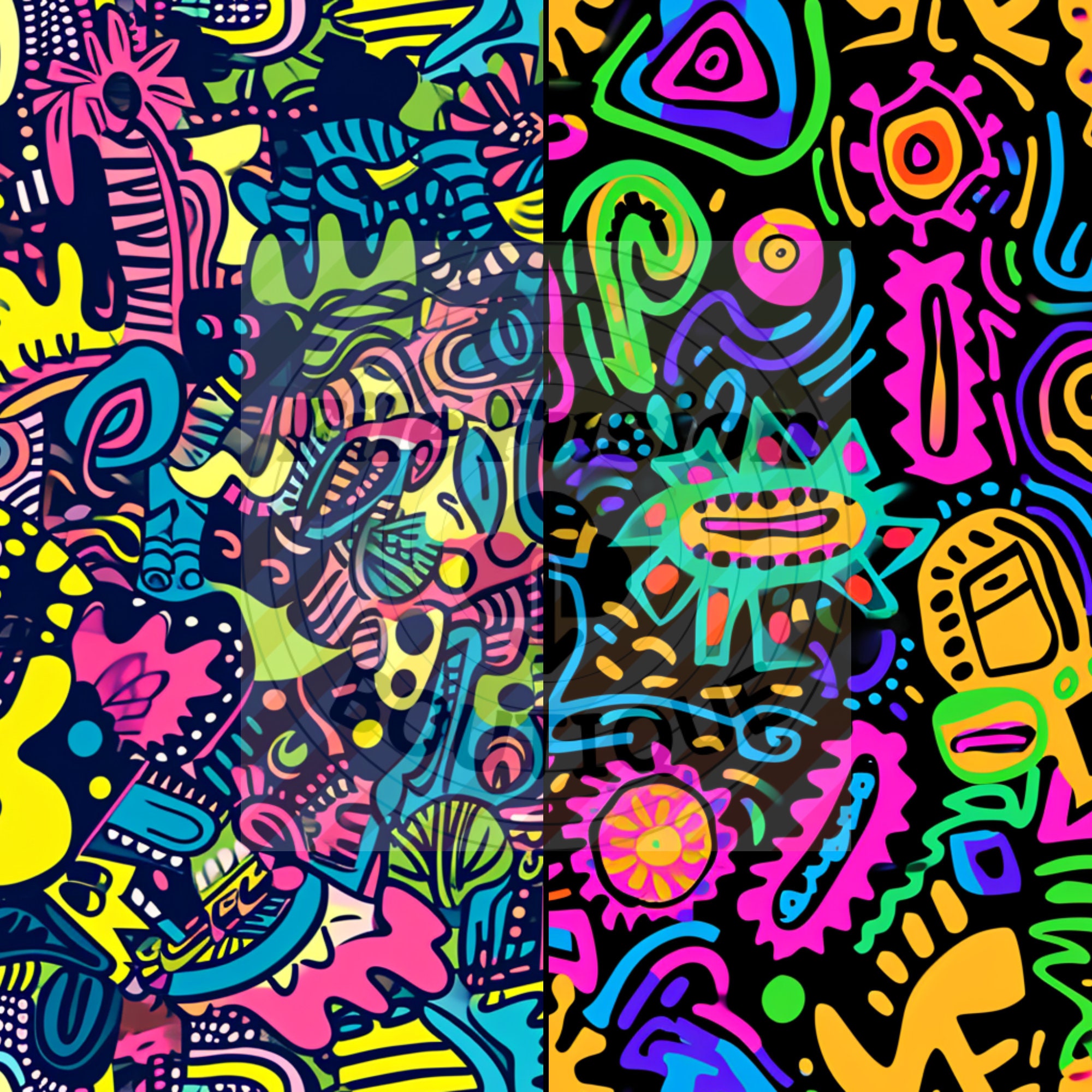 Colorful Doodles Digital Paper, JPG, 12 Patterns, Doodles Pattern ...