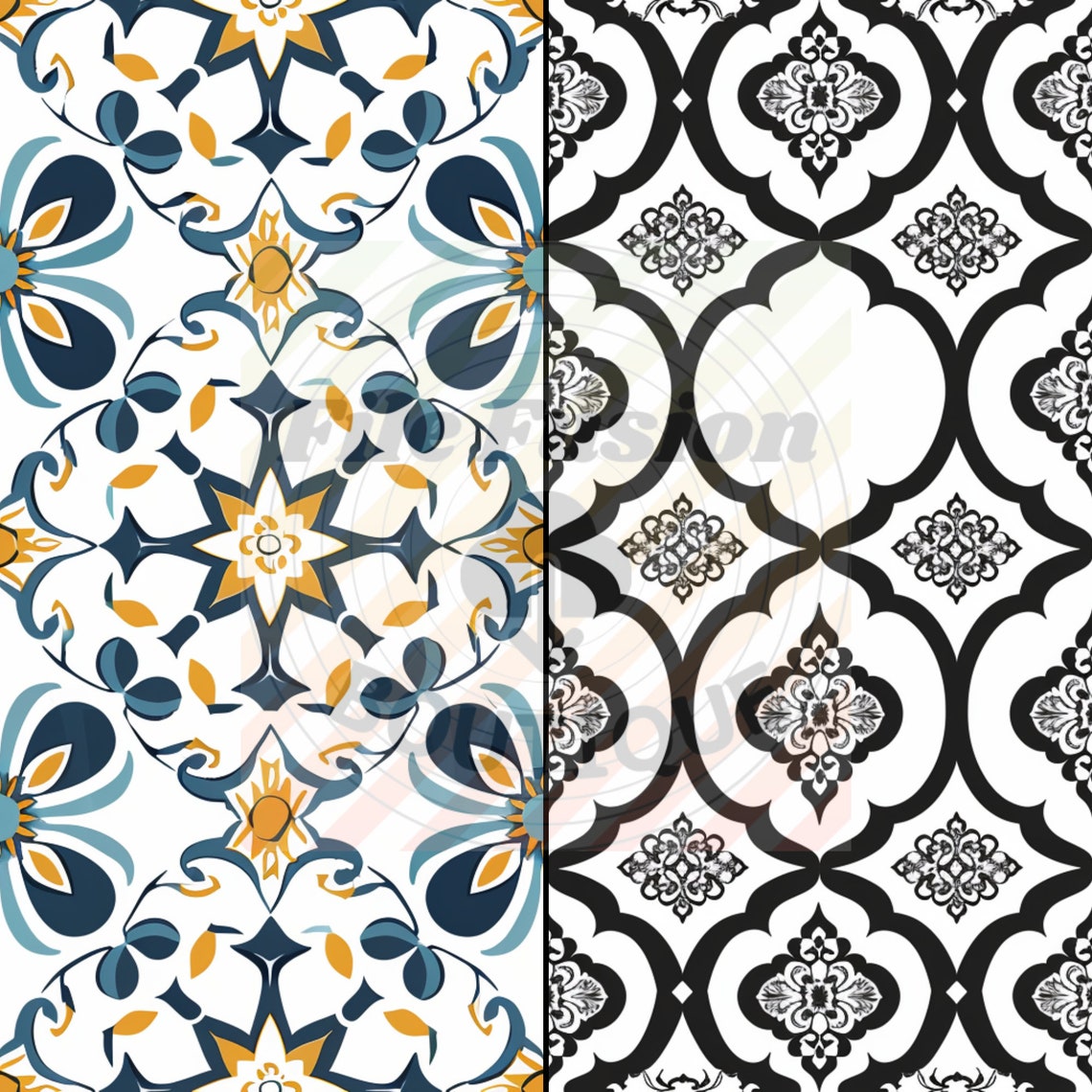 Arabesque Pattern Digital Paper, JPG, 12 Patterns, Arabesque Pattern ...