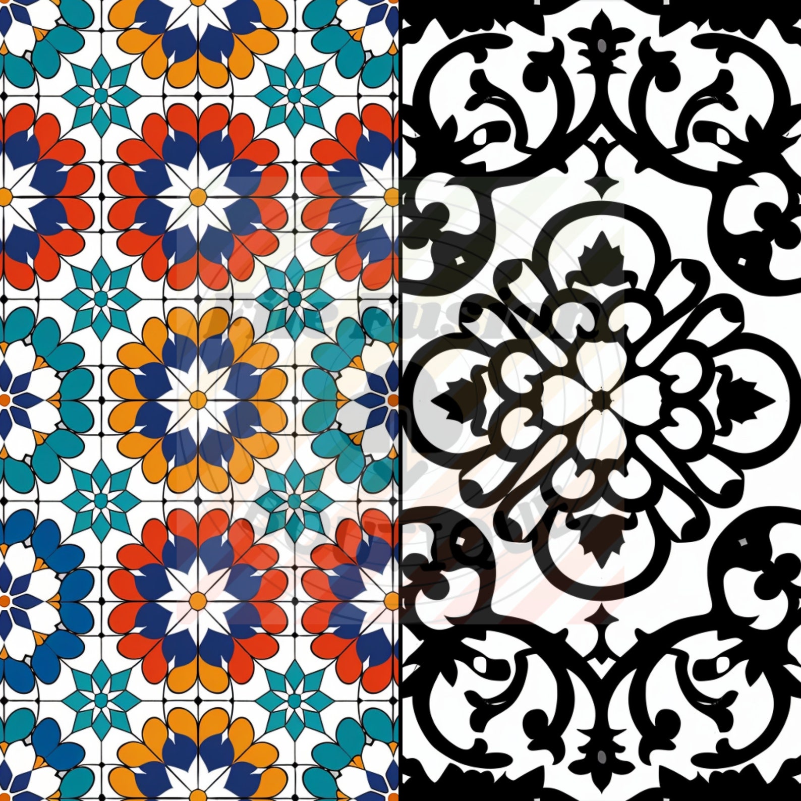 Arabesque Pattern Digital Paper, JPG, 12 Patterns, Arabesque Pattern ...