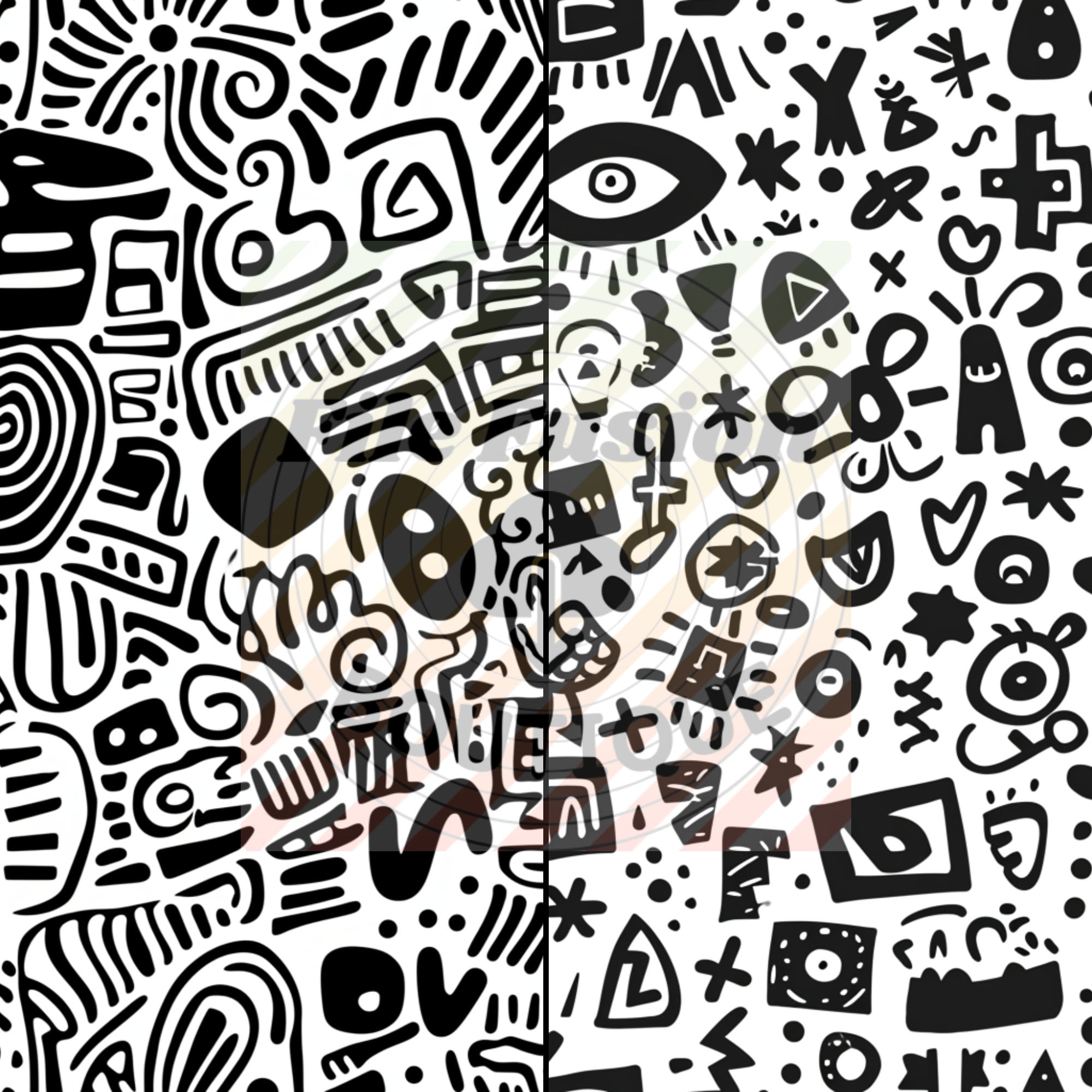 Black and White Doodles Digital Paper, JPG, 12 Patterns, Doodles ...
