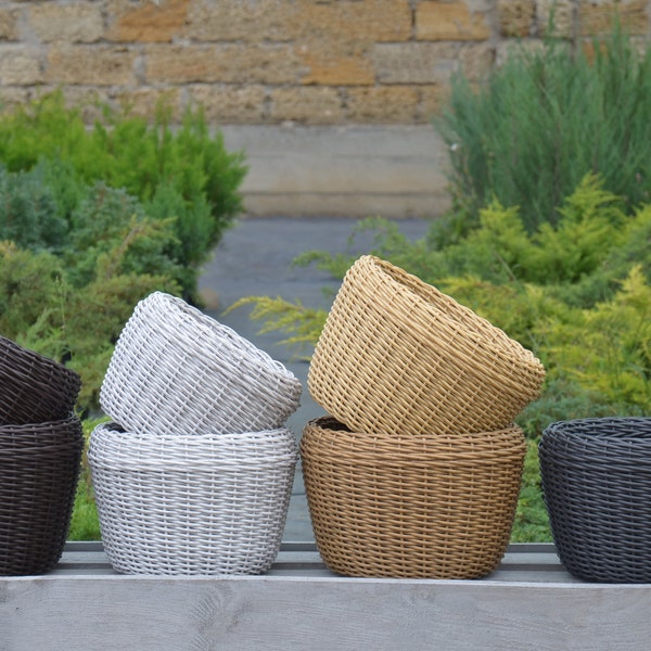 Rattan Pot - Etsy UK